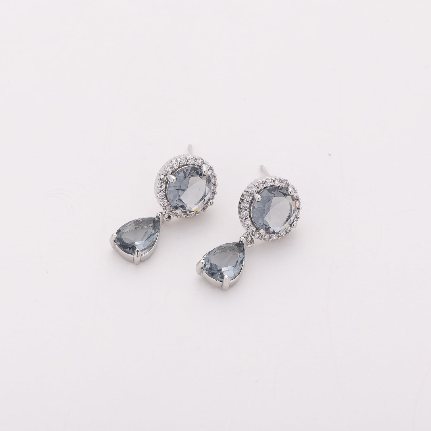 circulo cristal humo /perfil cristal / cuelga gota / plata – My Store