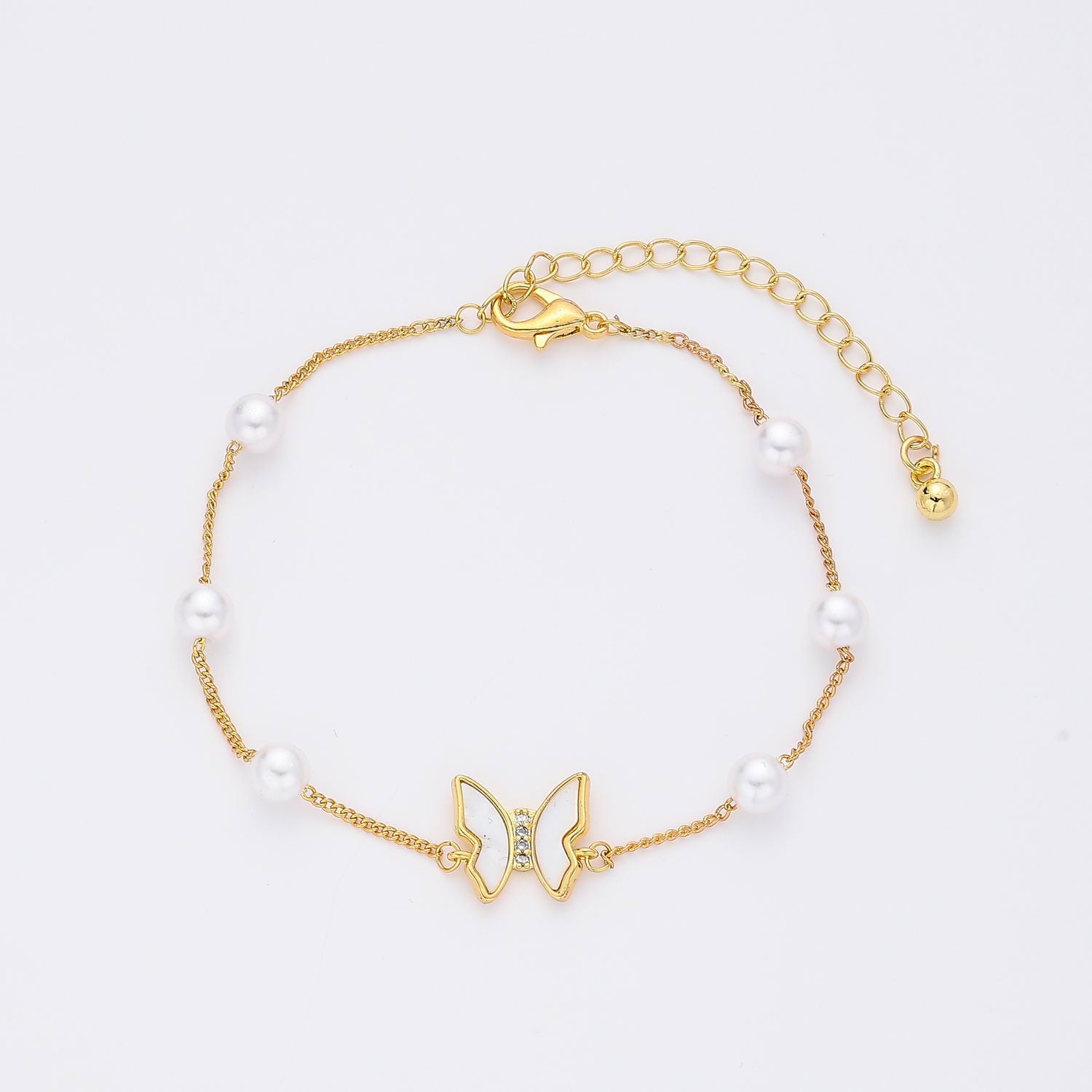 CAD DEL / DIJE MARIPOSA APERLADA / 4 PERLAS / DORADO – My Store